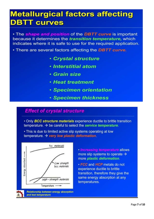 Fracture Mechanics & Failure Analysis:Lecture DBTT | DOCX