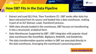 DBT Training in Hyderabad | Data Build Tool Training Online Course | PPTX