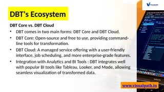 DBT Training in Hyderabad | Data Build Tool Training Online Course | PPTX