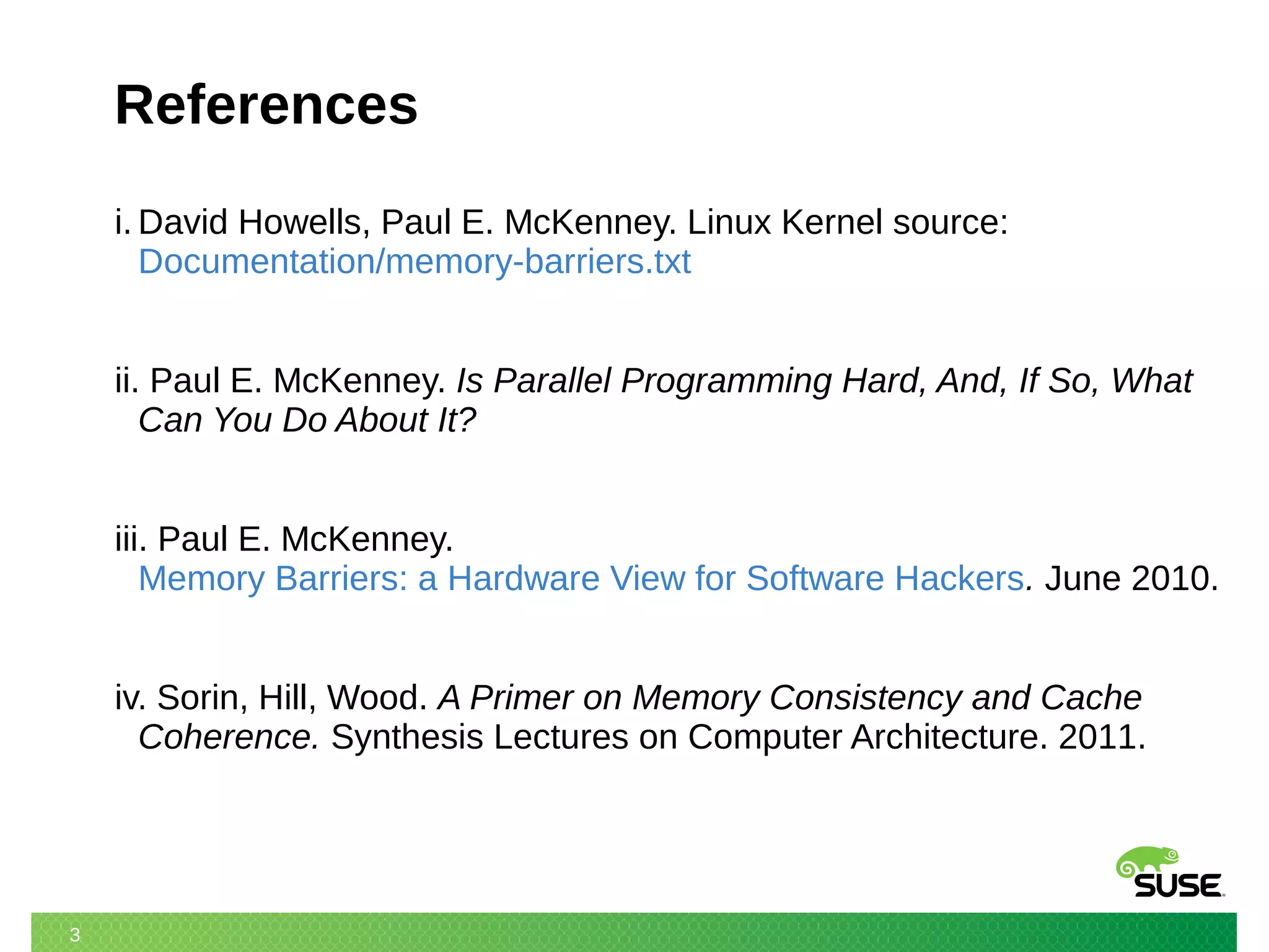 Memory Barriers in the Linux Kernel | PPT