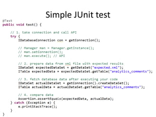 Testing database content with DBUnit. My experience. | PPT