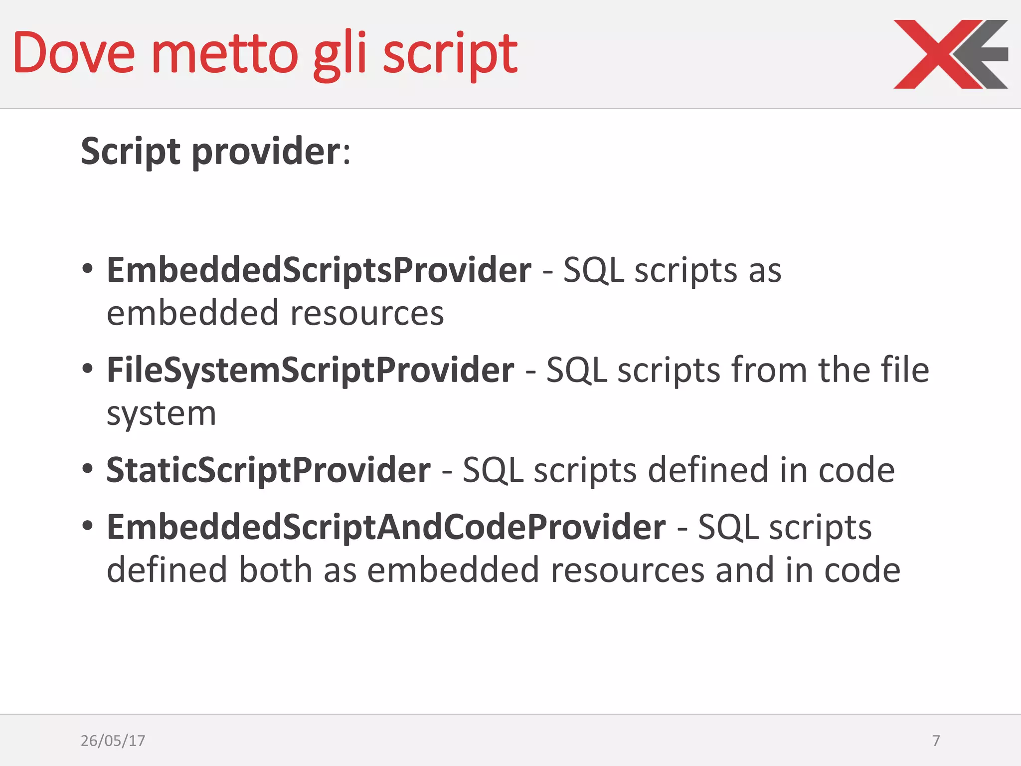 DbUp - A real case of database migration | PPTX