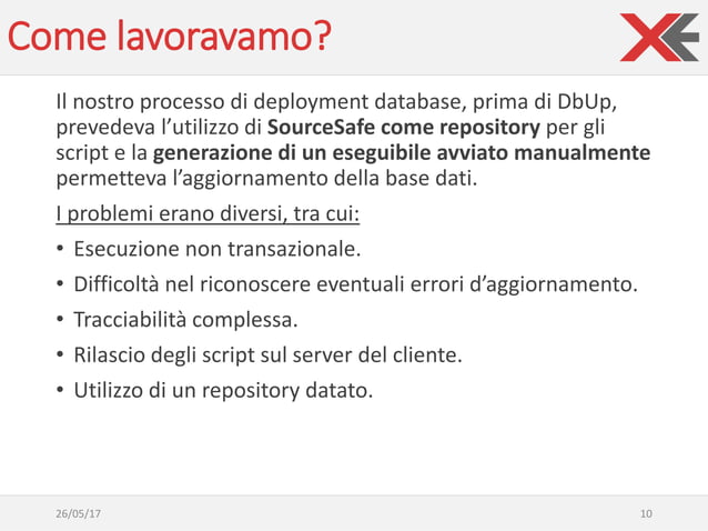 DbUp - A real case of database migration | PPTX