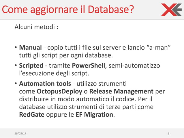 DbUp - A real case of database migration | PPTX
