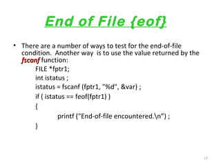File handling in c | PPT | Programming Languages | Computing