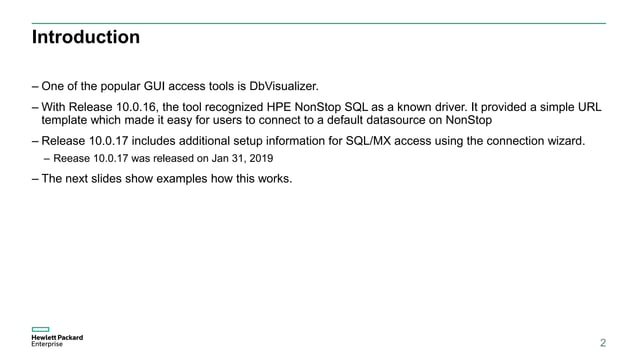 DbVisualizer for NonStop SQL | PPT