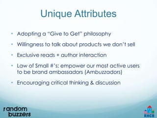 Random Buzzers: Driving word of mouth with a YA audience | PPTX