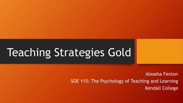 Teaching Strategies Gold | PPTX