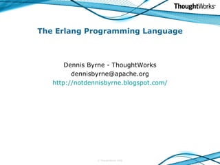 The Erlang Programming Language | PPT