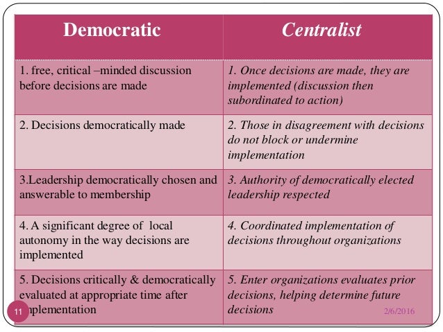 democratic centralism