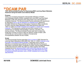 DC-2008 DCMI/IEEE workshop | PPT