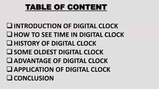 Presentation on Digital Clock | PPTX