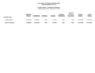 Sample Report: 401k Retirement Plan | PDF