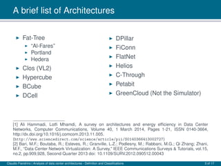 Data center architectures and their relevance in cloud processes | PPT