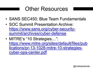 When a Plan Comes Together: Building a SOC A-Team | PPTX