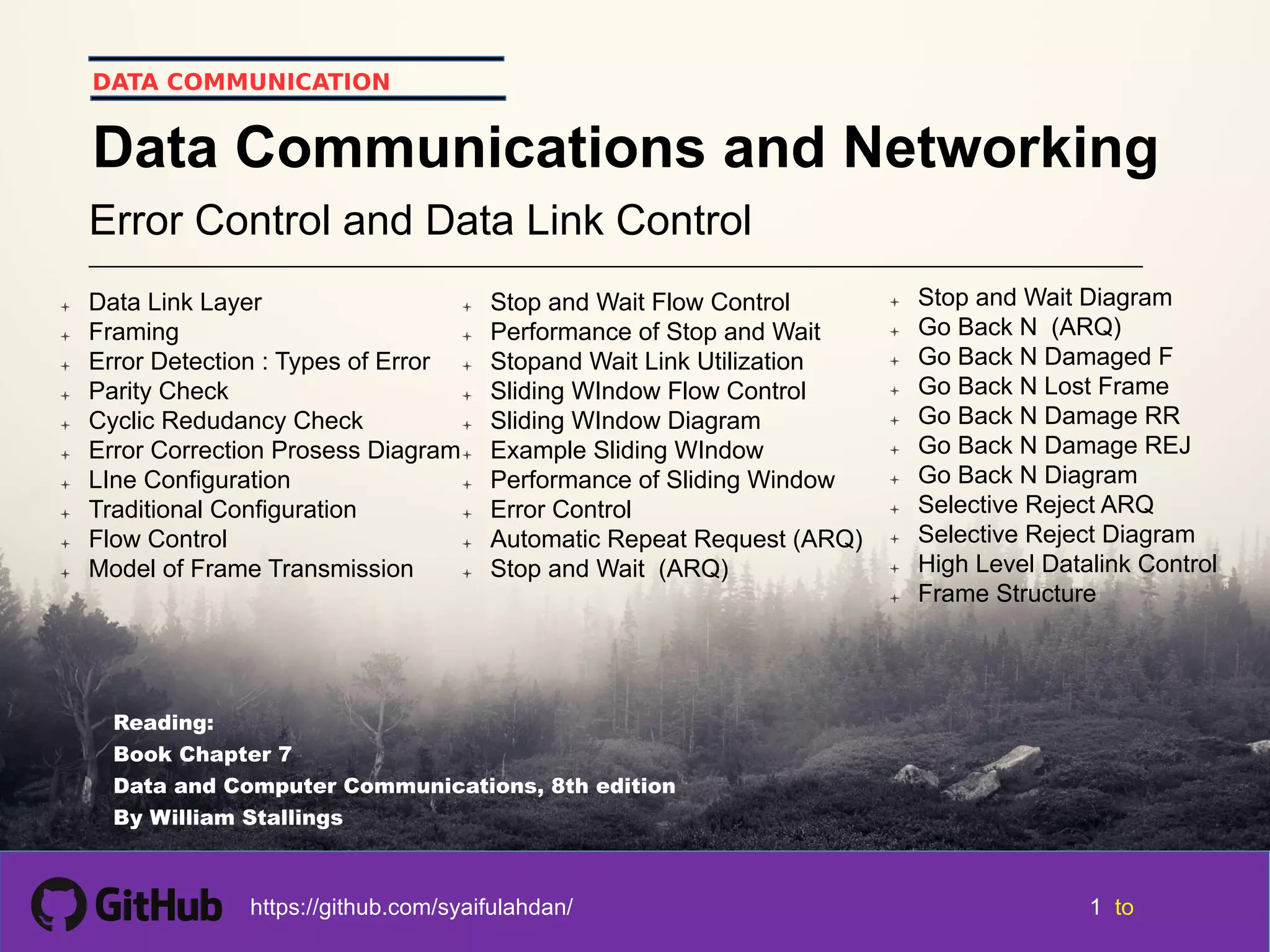 Dc ch07 : error control and data link control | PDF | Computer Networking | Computing