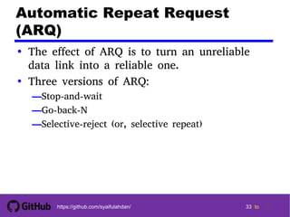 Dc ch07 : error control and data link control | PDF | Computer Networking | Computing