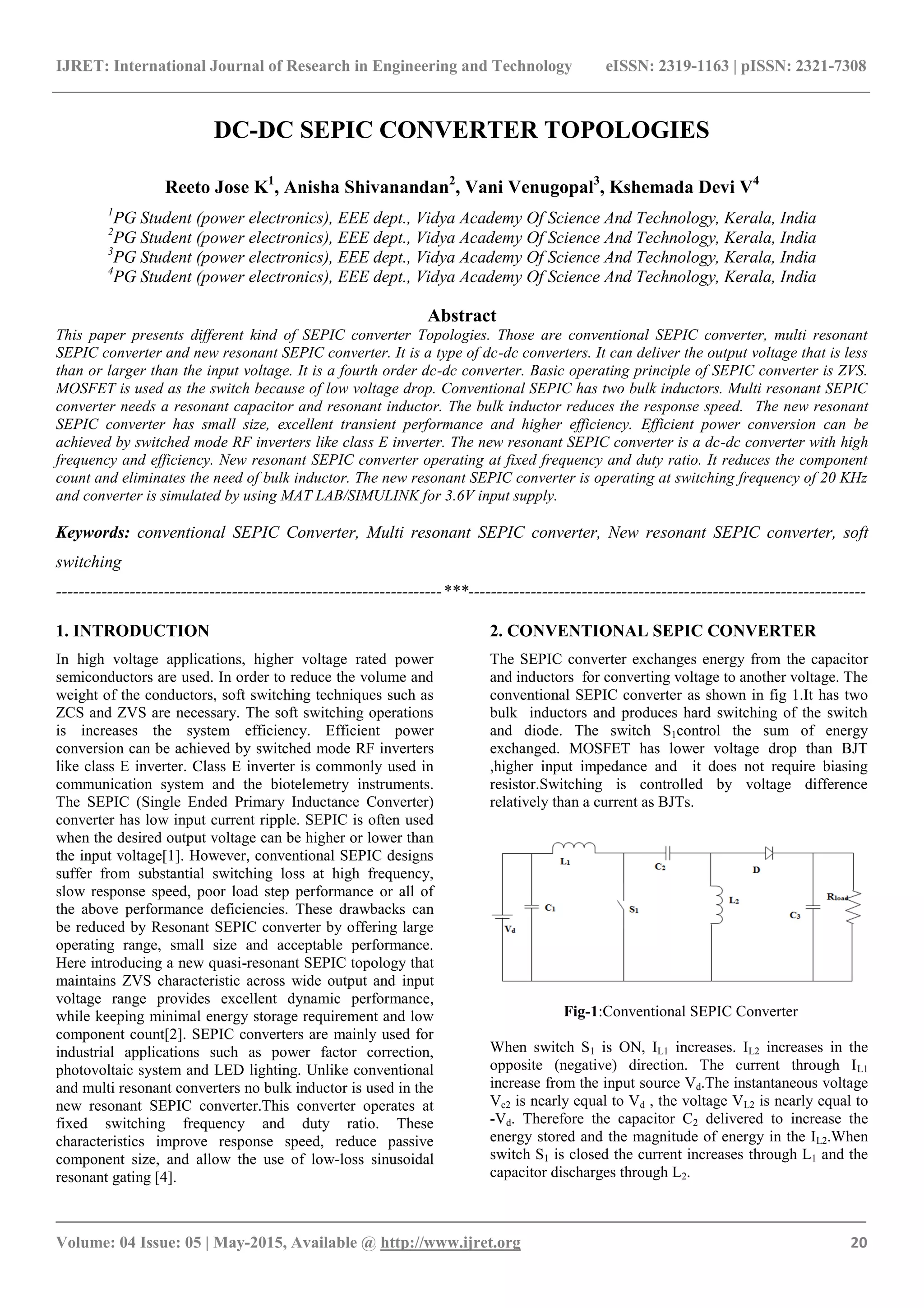 Dc dc sepic converter topologies | PDF