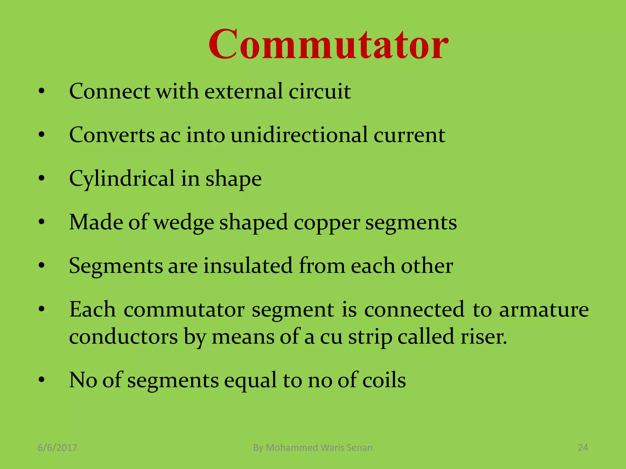 Dc machines (Generator & Motor) | PPTX