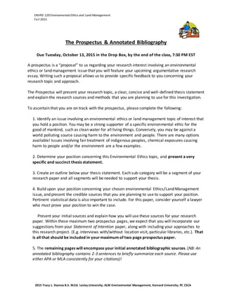 2015 The Prospectus & Annotated Bibliography | DOCX