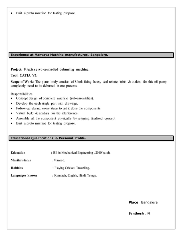 Santhosh resume | PDF