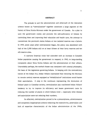"Indian Affairs and the Nova Scotia Centralization Policy" | PDF