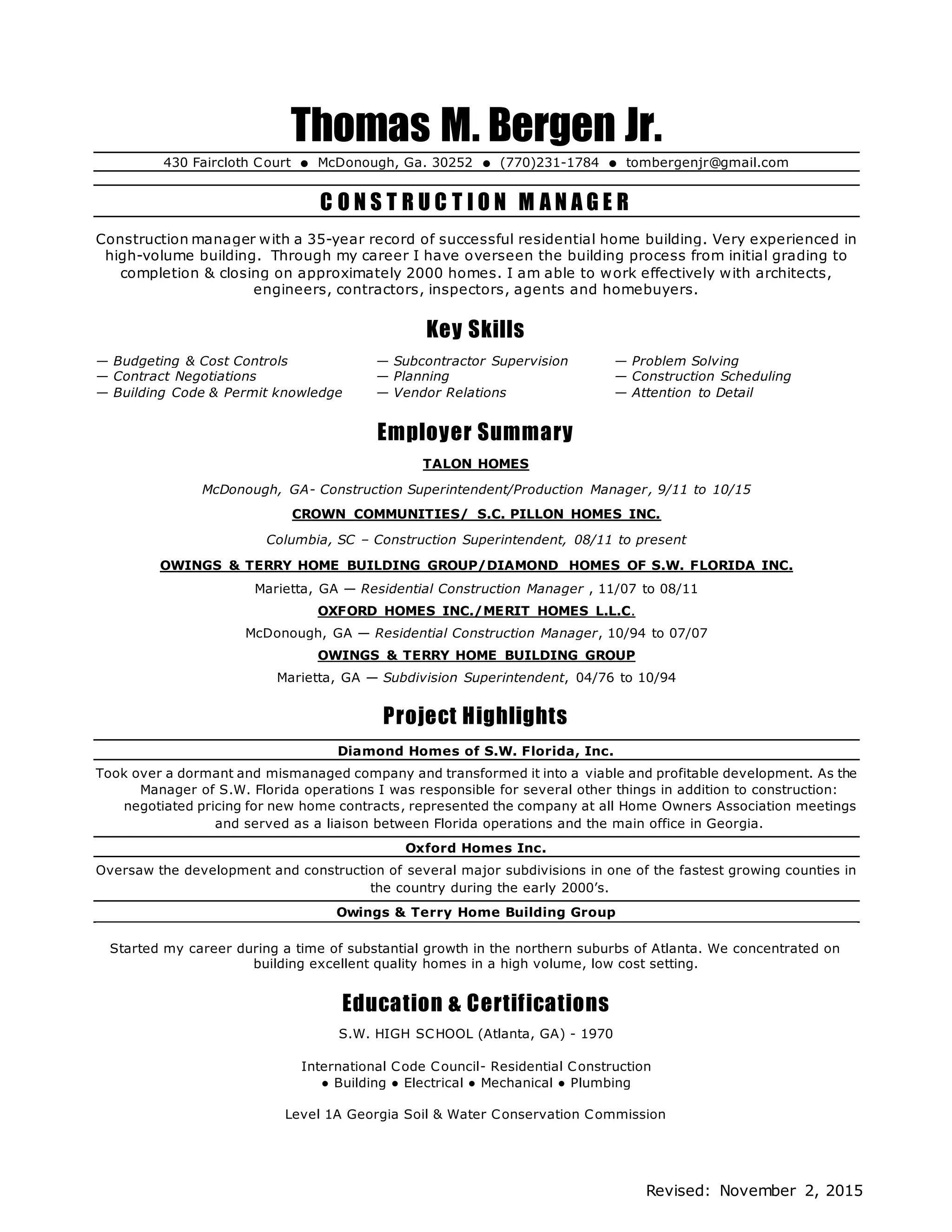 Tom Bergen Resume | DOCX
