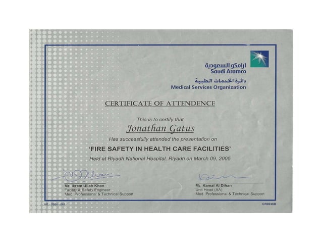 Saudi Aramco-Fire Safety in Health Care Facilities | PPT