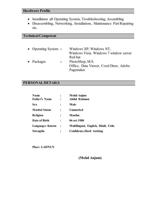 Mohd Anjum Doc | DOCX