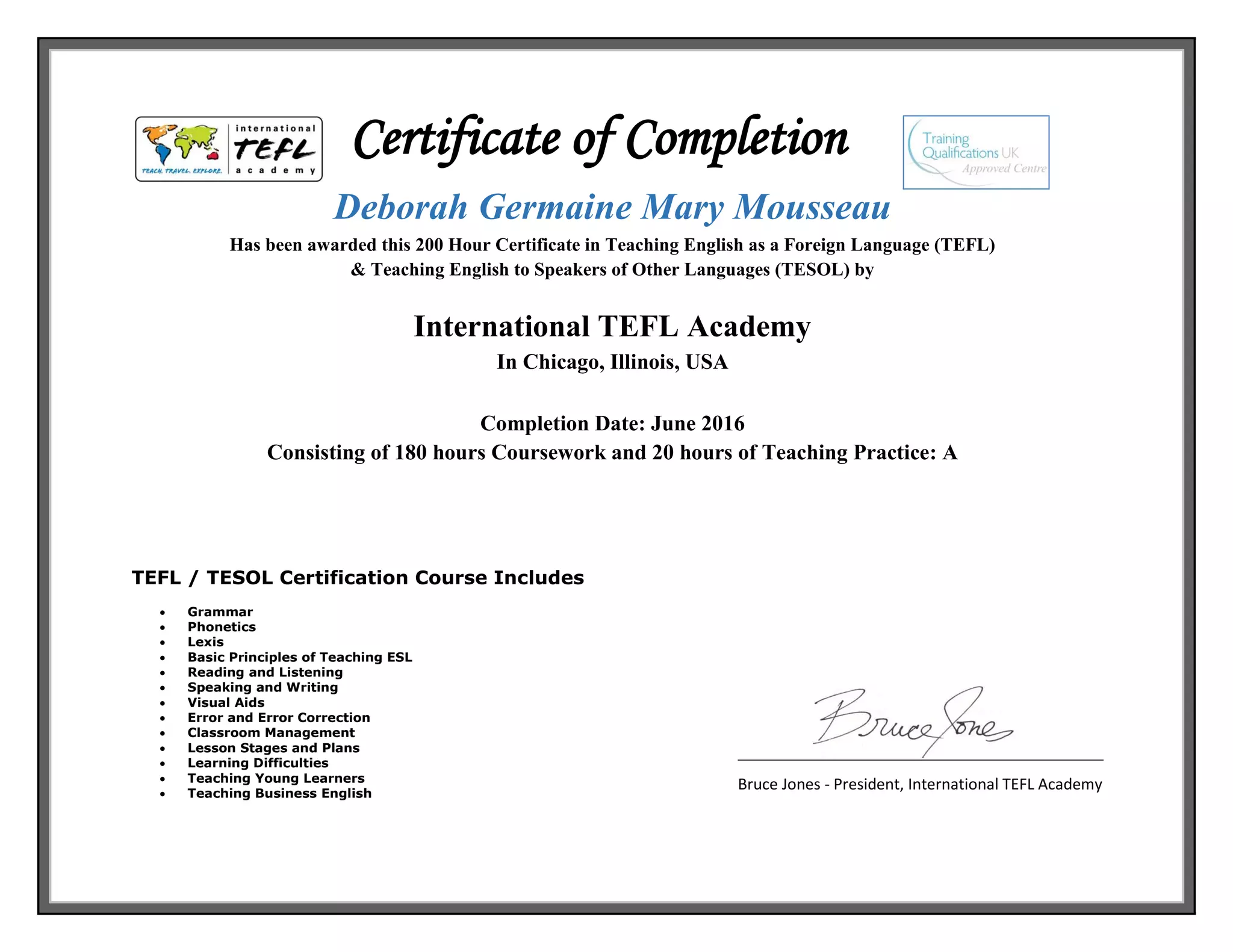 DeborahMousseau_200hr_TESLCertificate | PDF