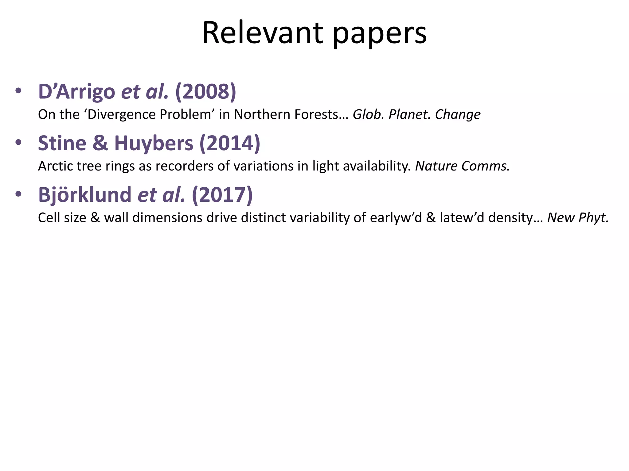 Late 20th century divergence in MXD: 20 years on | PDF