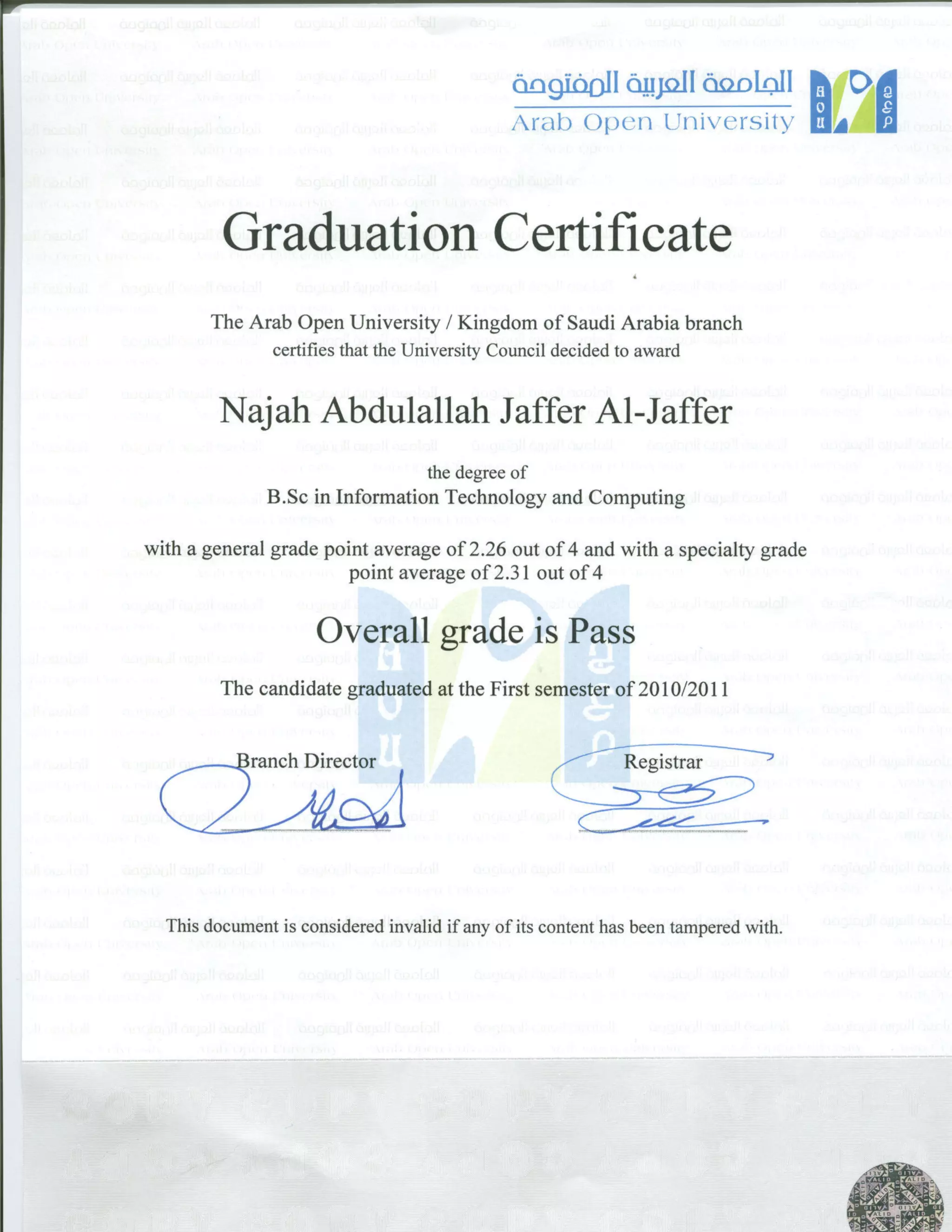 Graduation Certificate 1 | PDF