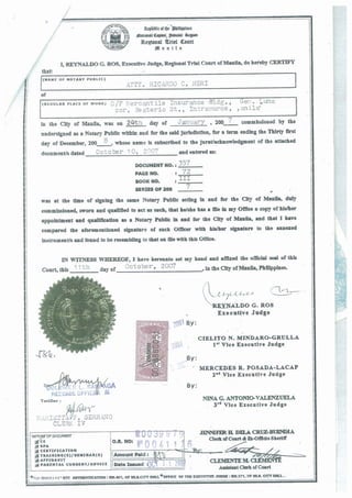 RTC Certified True Copy re Certificate of Employment Training Seminars ...