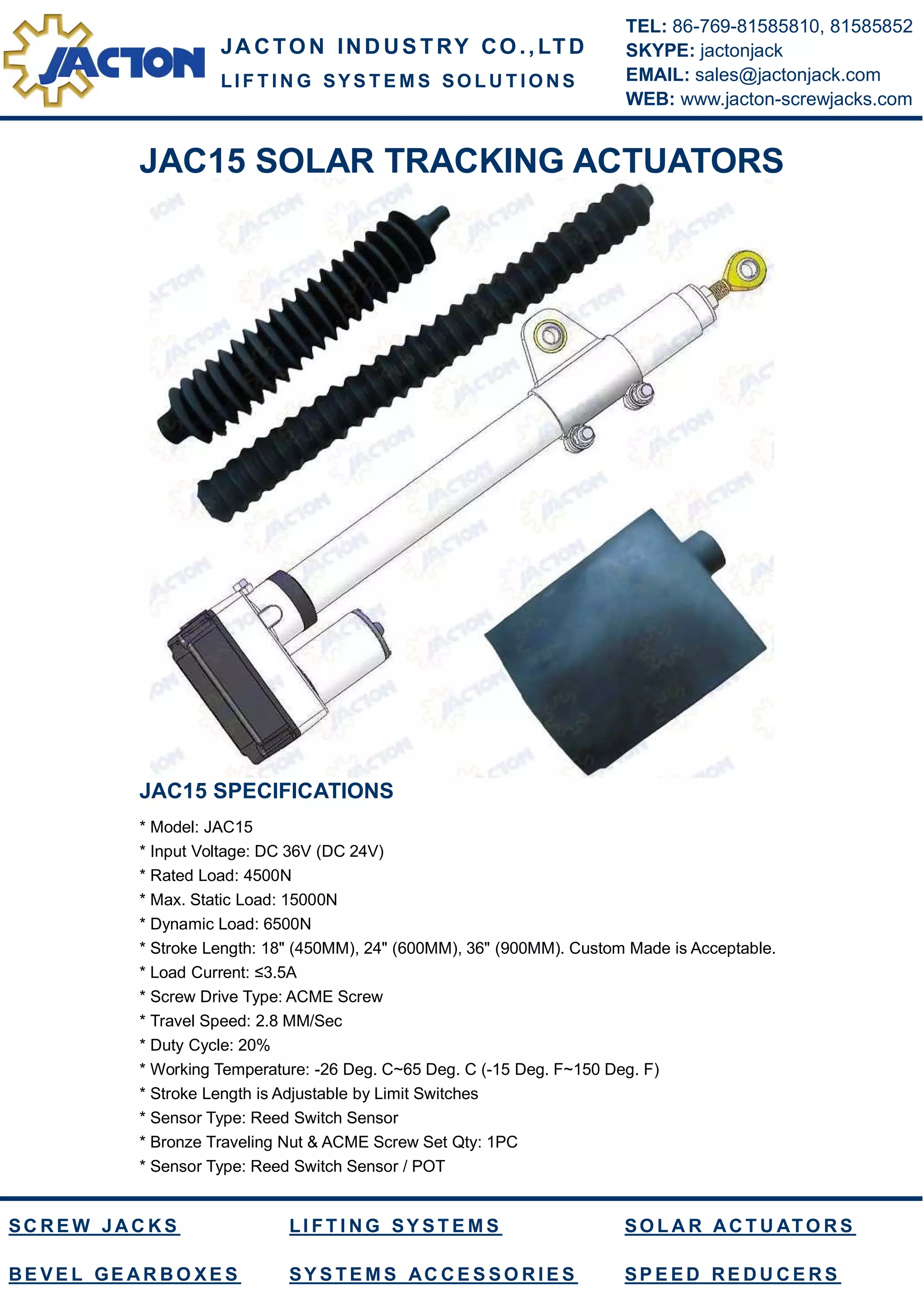 Dc 12v 24v 36v solar panel tracking using screw jacks, solar tracker ...