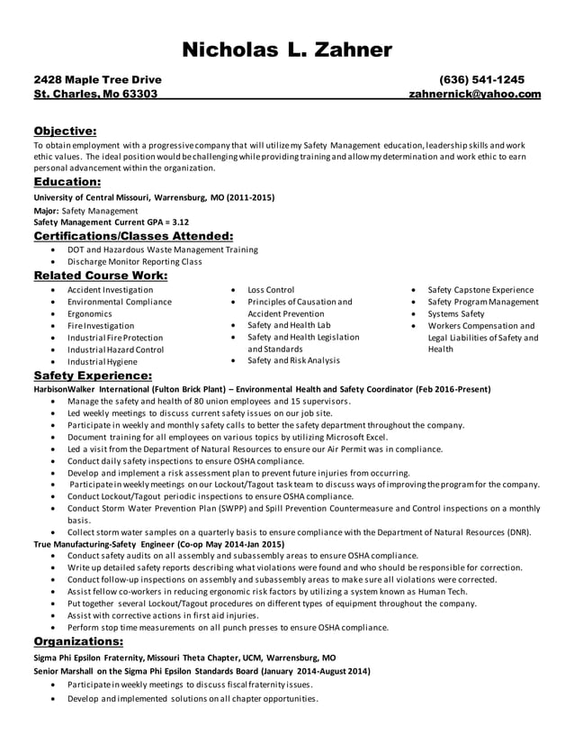 NIck Zahner Resume | DOCX | Business | Business and Finance