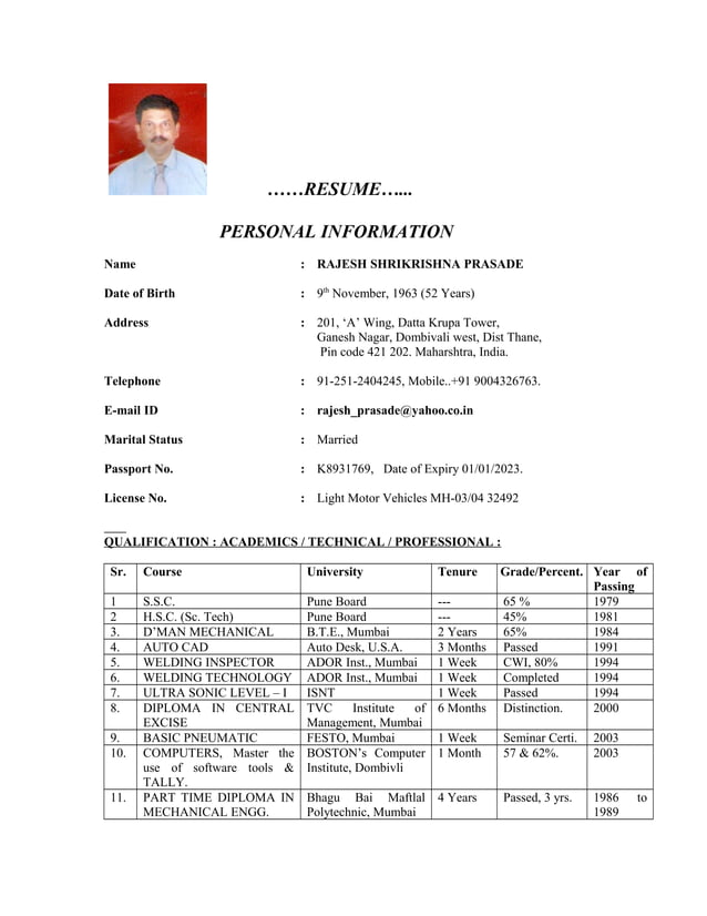 RAJESH CV | DOC | Manufacturing Industry | Industries