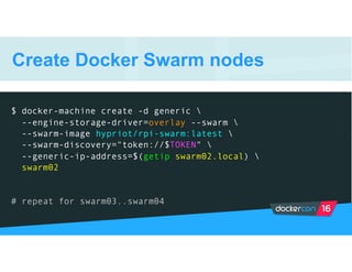 Building a Docker Swarm cluster on ARM by Dieter Reuter and Stefan Scherer | PPT