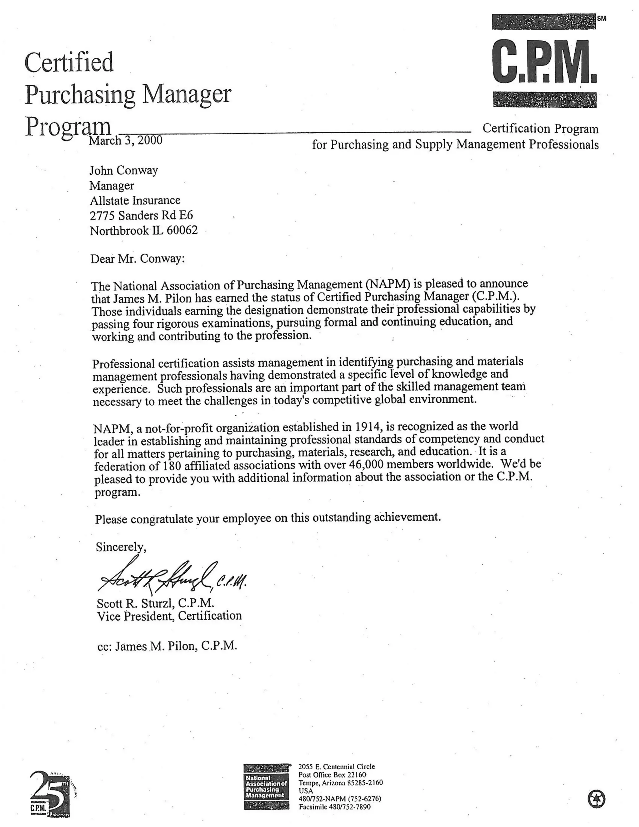 CPM Certificate | PDF