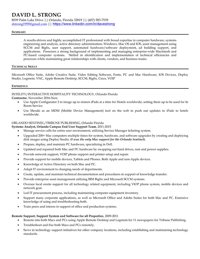 Dave Strong Resume | PDF