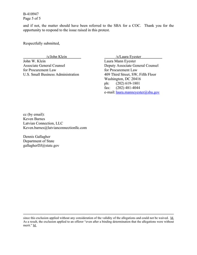 ATTCH 2 LatvianB-410947Final ( SBA OPINION ) | PDF | Business ...