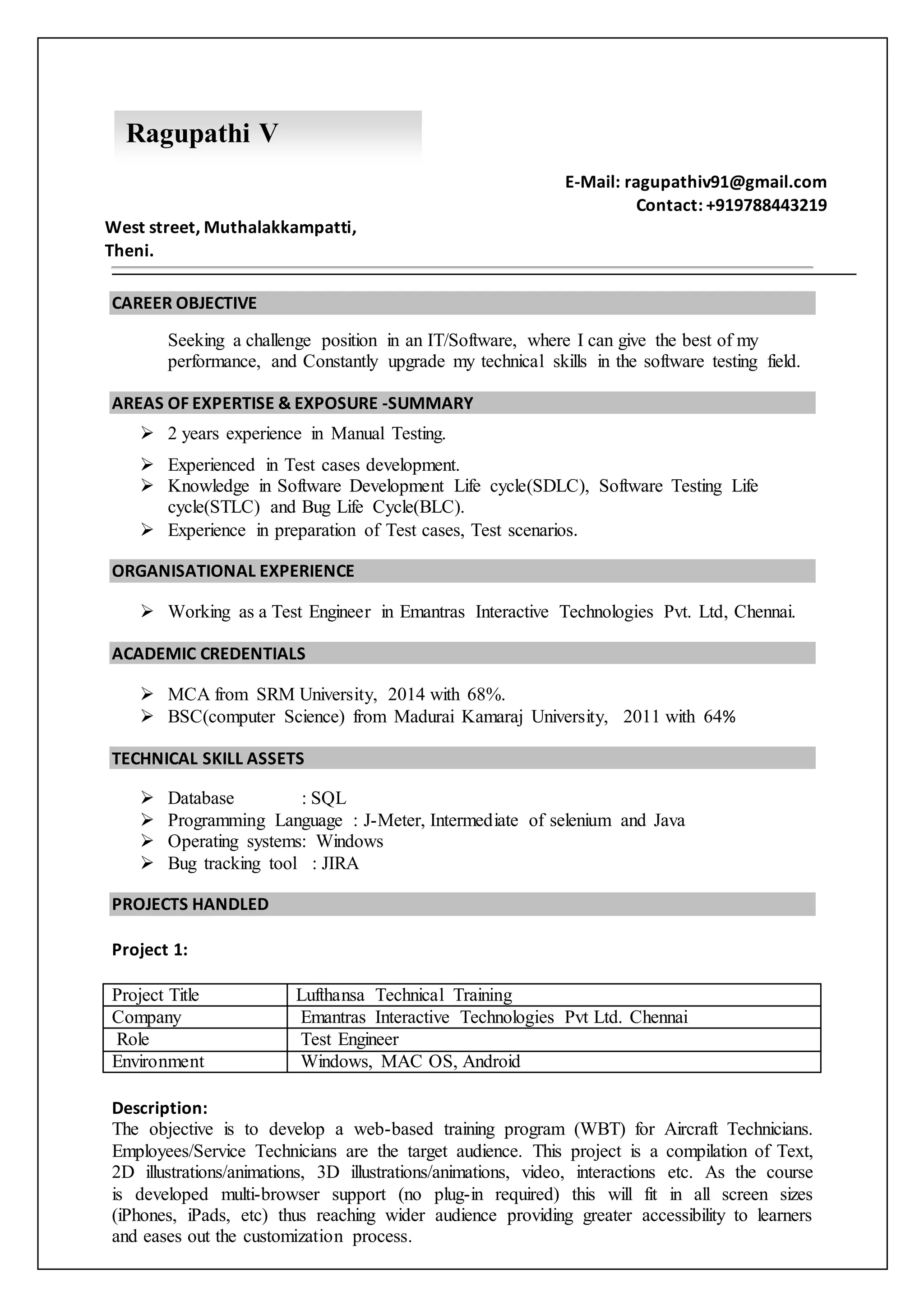Ragu_Resume (1) | DOCX