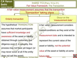 CA Varun Sethi - IndAS 113 - Fair Value Measurements | PDF