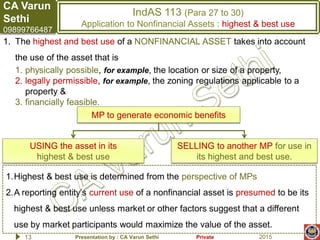 CA Varun Sethi - IndAS 113 - Fair Value Measurements | PDF