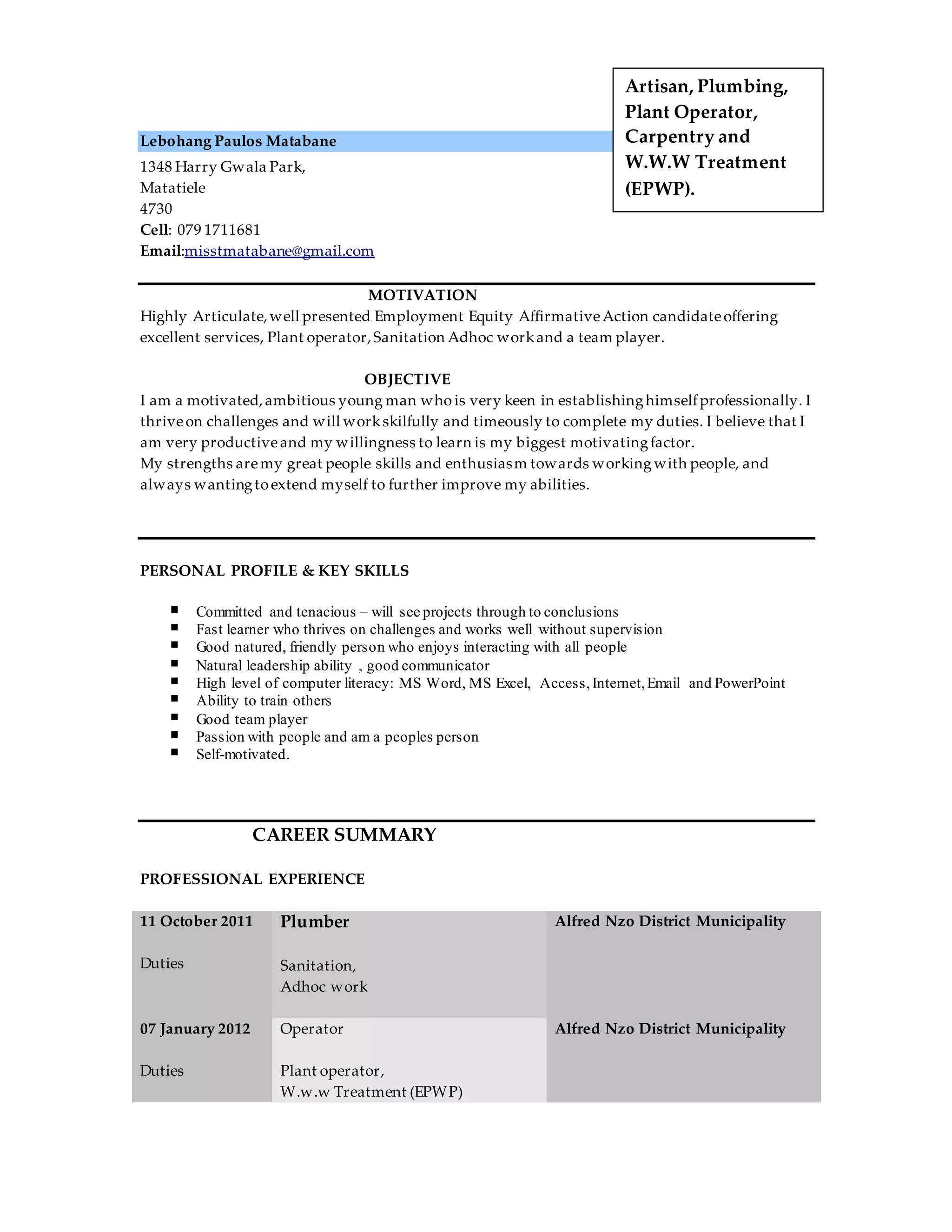 CV Thato Matabane (1) (1) | DOCX