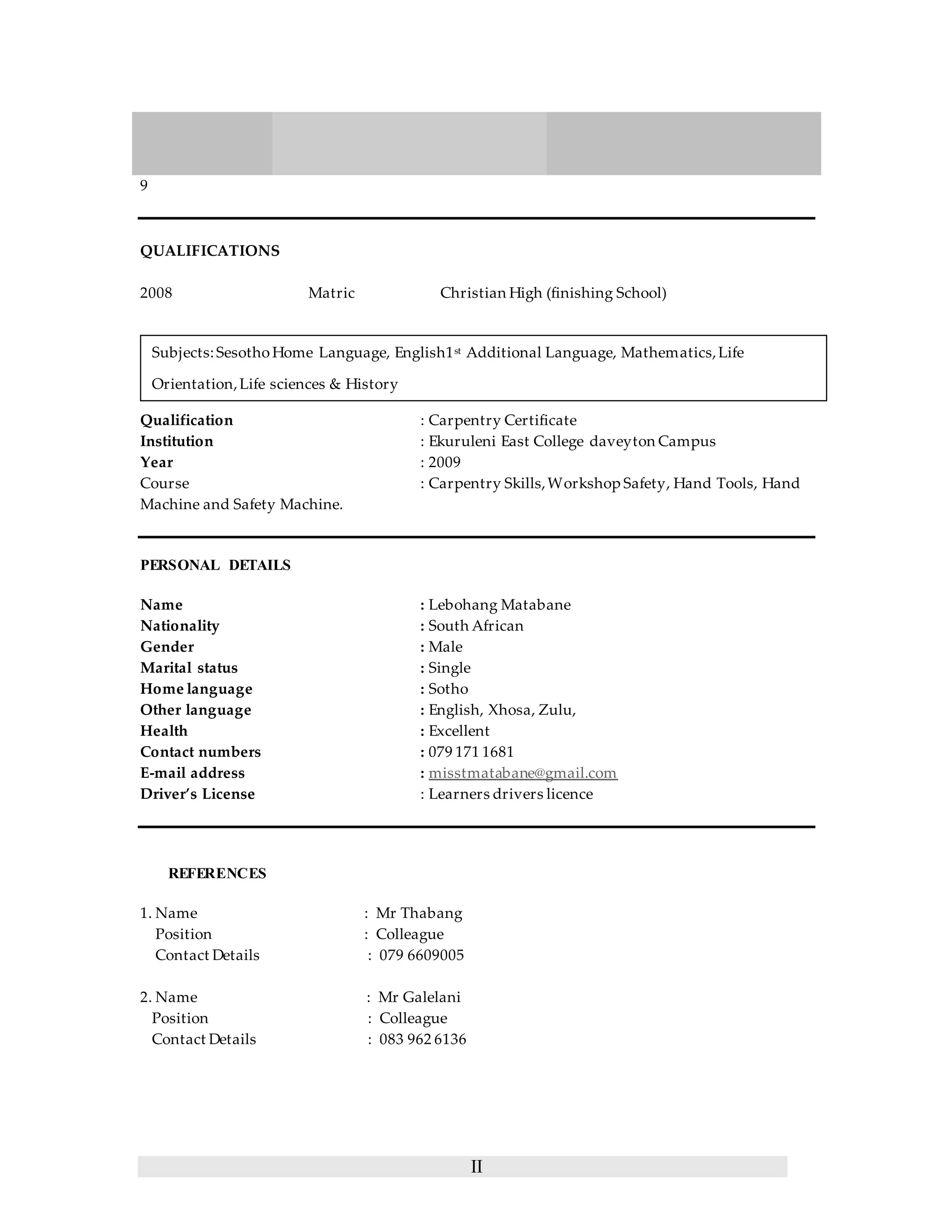 CV Thato Matabane (1) (1) | DOCX