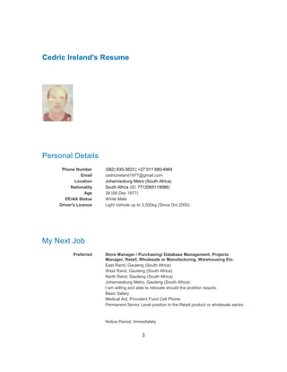 Cedric Ireland Resume January Updated New | PDF