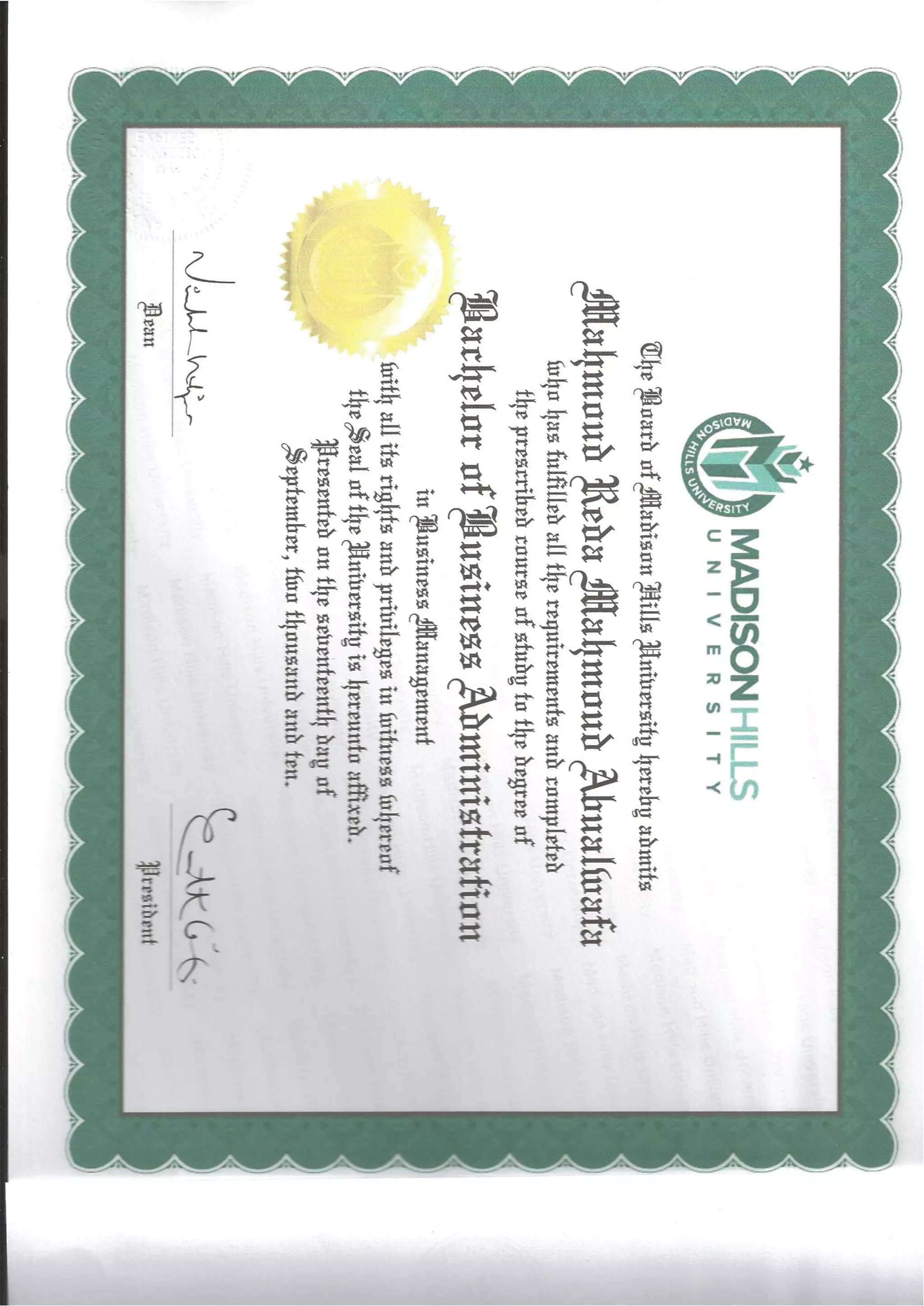 MA Bachelor Certificate | PDF
