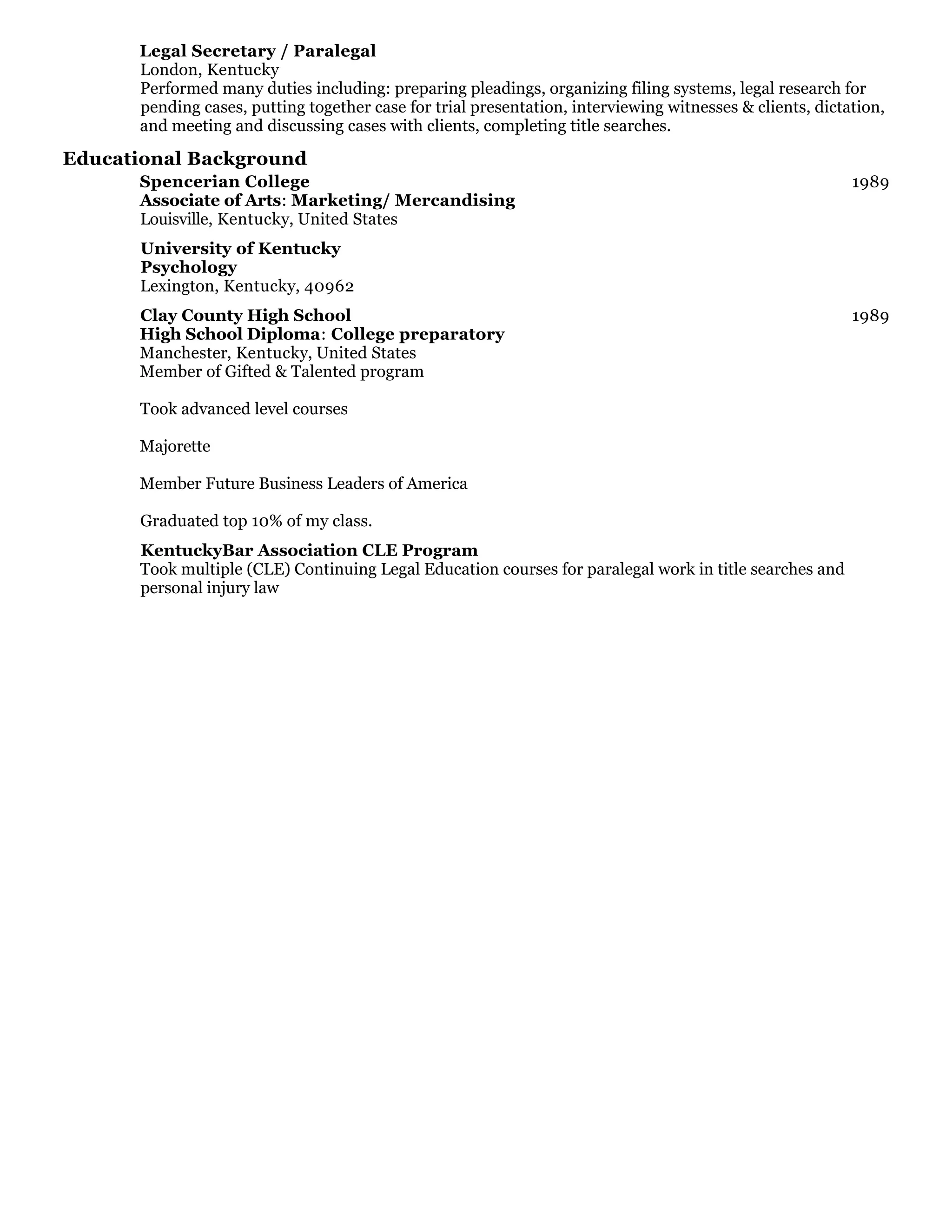 Patricia Mills Resume 1 | PDF | Legal Services Industry | Industries