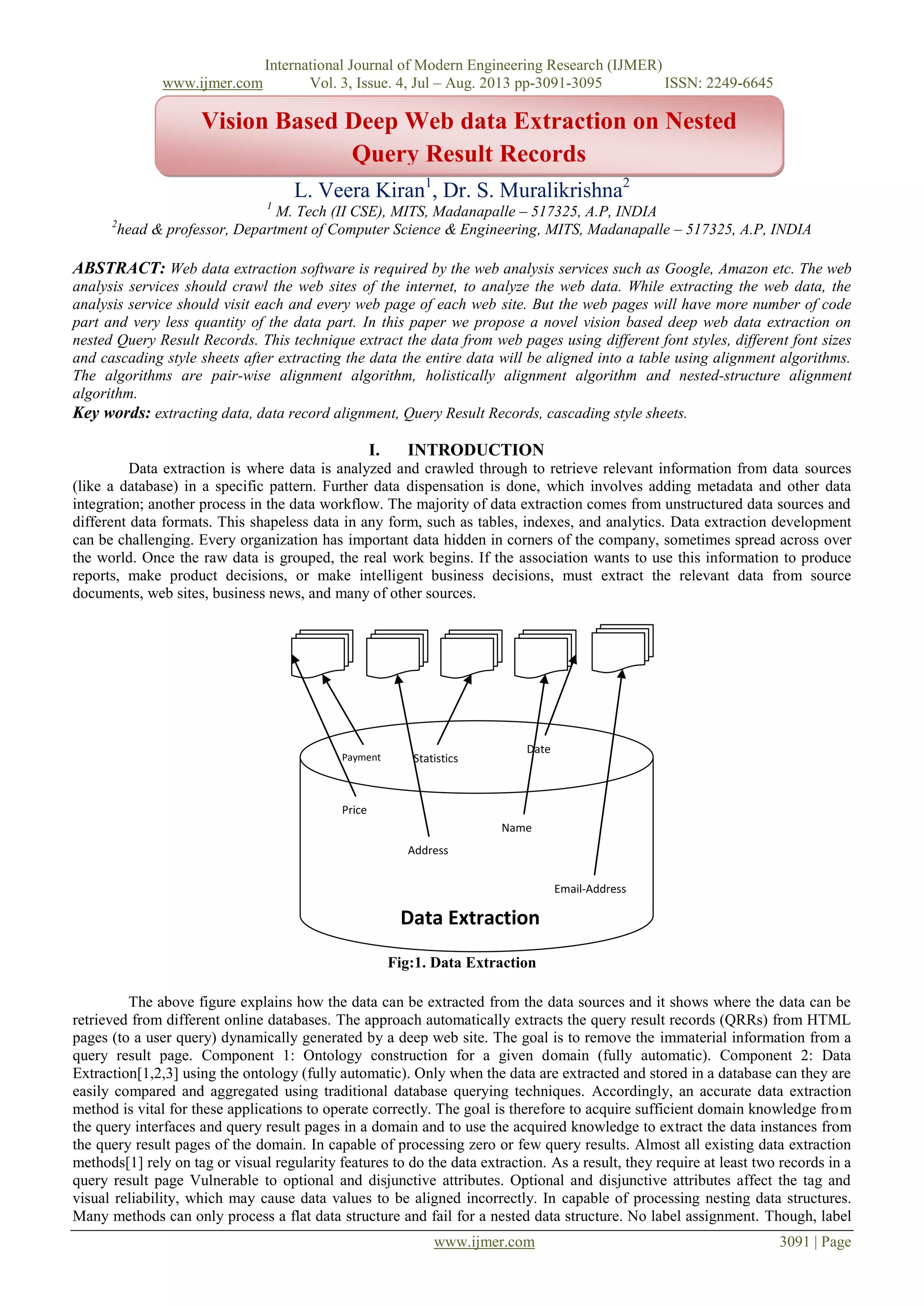 Vision Based Deep Web data Extraction on Nested Query Result Records | PDF | Web Design and HTML ...