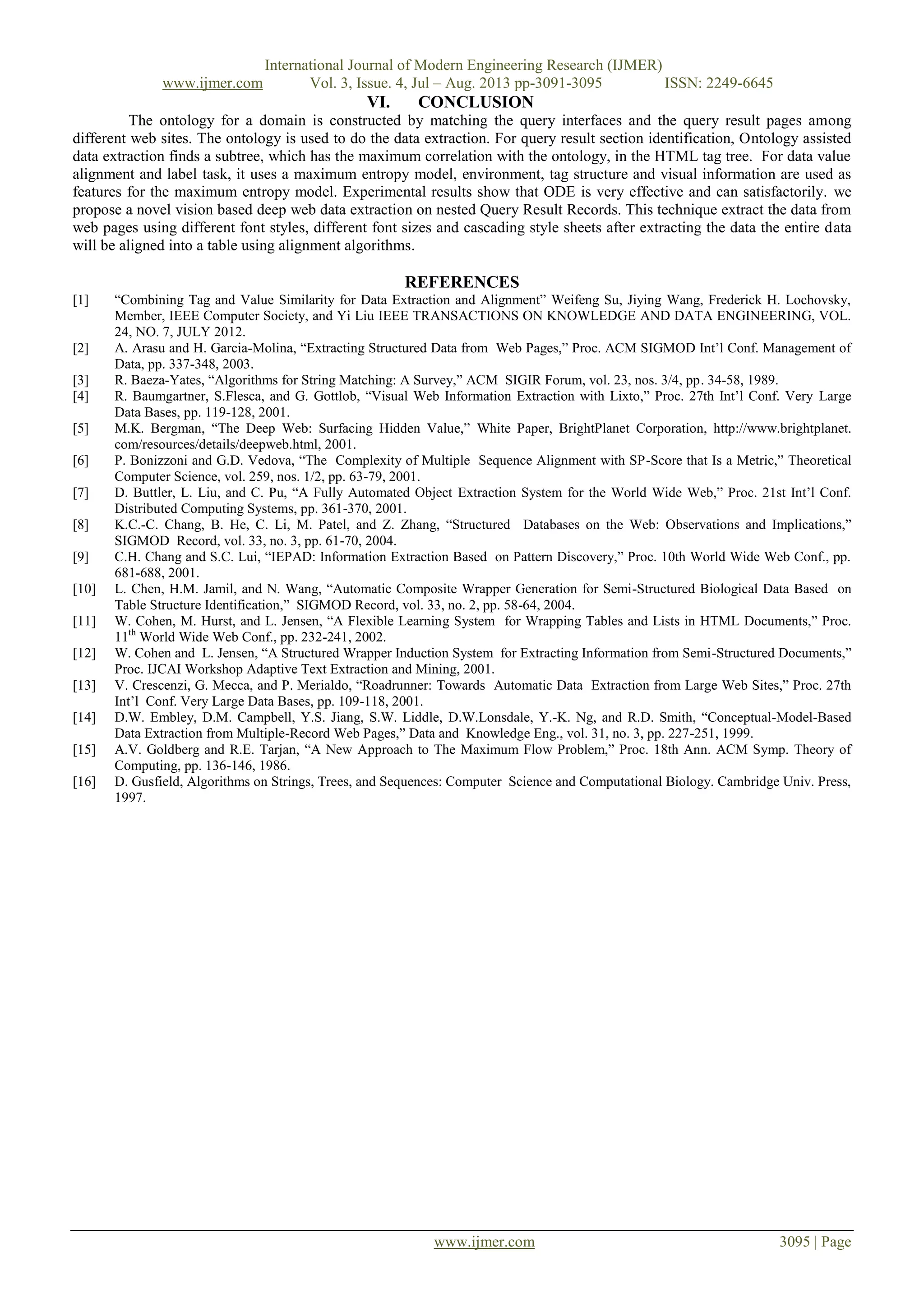 Vision Based Deep Web data Extraction on Nested Query Result Records | PDF | Web Design and HTML ...